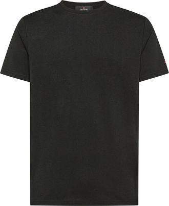 Peuterey Homme, Tops, Noir, Taille: XL T-shirt en piqu&eacute; de coton stretch et soie