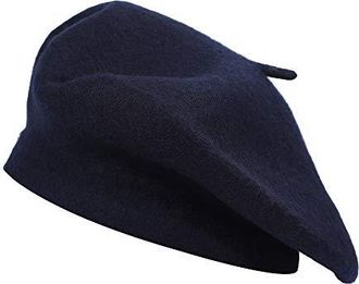 ZLYC Femmes Classique en Laine Feutre de Mode Béret dhiver Hat Cap Femme Béret Automne-Hiver (Bleu Marine)