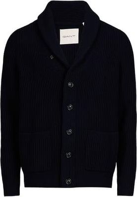 GANT Pull boutonn&eacute; en laine m&eacute;lang&eacute;e