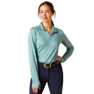 Ariat Womens Prophecy 1/4 Zip Baselayer Top Long Sleeve in Arctic, Size X-Large, by Ariat
