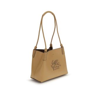 Etro Womens Beige Calf Leather Bos Taurus Shoulder Bag