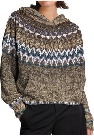 Generic Welt Shop V&ecirc;tements Tricot&eacute;s Chaud &Eacute;l&eacute;gant Imprim&eacute; Sweatshirts Mode avec &Eacute;paules Coud&eacute;es Pull avec Pull Color&eacute; Femme, Marine, XXL
