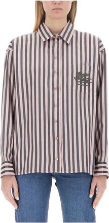 Etro Femme, Blouses et Chemises, Rose, Taille: 40 FR Chemise Boutonn&eacute;e Ray&eacute;e avec D&eacute;tail Logo