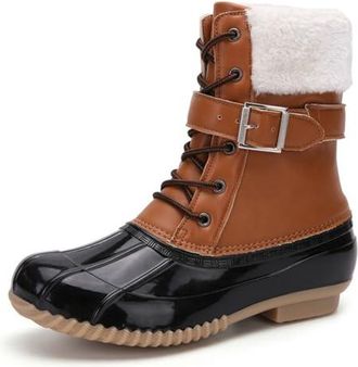 Pangolin Bottes dHiver Femme Chaussures Duck Bottes Neige Boot Imperméables avec Doublure Chaude en Fausse Fourrure - pour Pluie, Neige & Extérieur Jaune 42 EU