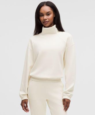 lululemon Brushed Softstreme Funnel Neck f&uuml;r Frauen - Gr&ouml;&szlig;e XL in Light Ivory