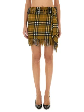 Burberry Wool and Cashmere Check Skirt - Multicolor