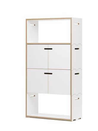 Tojo Möbel Hochstapler 2x2-Set weiß | modulares Regalsystem Verschiedene Module für Wandregal/Bücherregal/CD Regal | MDF Regal (weiß)