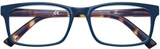 Zippo Lunettes de lecture, faites avec un cadre de lignes douces, idéale pour les hommes et les femmes, dioptrie +1,00, couleur bleue, demi-tiges