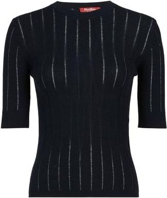 Max Mara Pull manches courtes en laine et soie
