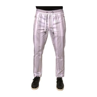 Dolce & Gabbana Elegante Gestreifte Anzughose - - Trousers - Herren - Rosa - S