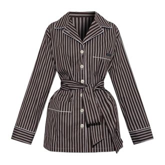 Dolce & Gabbana Gestreiftes Popeline Vanity Hemd - - Blouses & Shirts - Damen - Braun - M