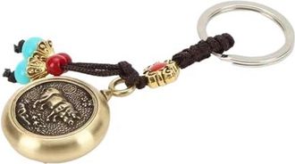 Generic Porte-cl&eacute;s en laiton avec douze porte-cl&eacute;s pouvant tourner et transporter des pendentifs en laiton pour attirer la richesse et la richesse sangle de p