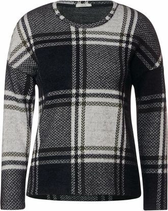 Cecil Rundhals-Strickware - - Knitwear - Damen - Mehrfarbig - XL