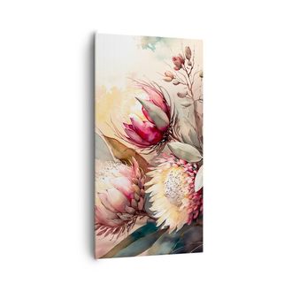 Arttor Wandbilder Dekoration Wohnzimmer Blumen Art Deco Botanik Bilder auf Leinwand 65x120cm Leinwandbild mit Rahmen Schlafzimmer K&uuml;che Deko Wand Kunstdruck 