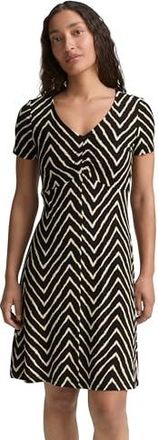 Tom Tailor Robe pour Femme, 38779 - Design Zigzag Noir, 38