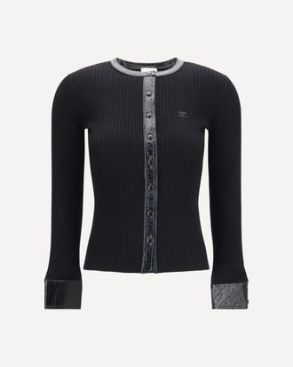 Courr&egrave;ges Vinyl and knit Cardigan Female S