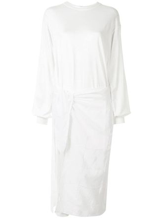 Yohji Yamamoto robe &agrave; taille nou&eacute;e - Blanc