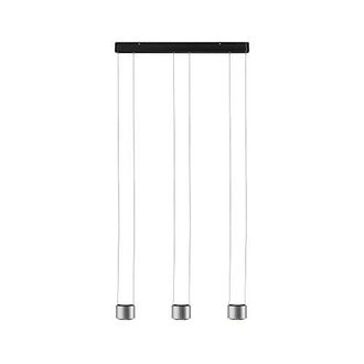 Paulmann 79720 luminaires en suspension LED Aldan incl. 3x5 / 3x4 watts gradable lampe suspendue Noir Alu Brossé éclairage de plafond Blanc chaud 2700 K 3er Pe