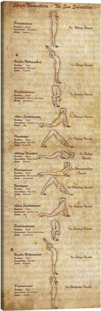 Posterlounge Surya Namaskar (Sonnengru&szlig;) Leinwandbild von Sharma Satyakam 30 x 90 cm Beige Wandbilder Wanddeko