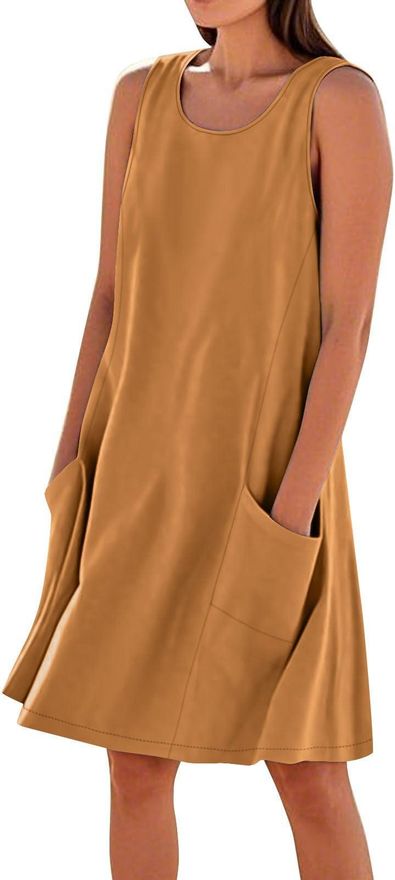 Generic Casual Print Dresses for Women UK Sleeveless Tank Dress Summer ...