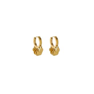 Dansk Copenhagen Nora Waterproof 18K Gold Plated Huggies - Brushed Stainless Steel - Femme - Accessoires - Jaune - Taille: ONE Size