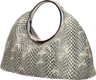 Jacquemus Python-Embossed Leather Top Handle Bag - Beige