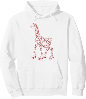 Seembo Giraffe Skating Rollschuhe Derby Skater Lustiges Tier Pullover Hoodie