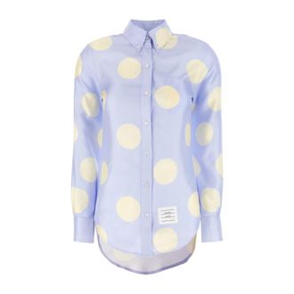 Thom Browne Lang&auml;rmliges Hemd mit Polka-Dot-Muster und Knopfleiste - - Blouses & Shirts - Damen - Mehrfarbig - S