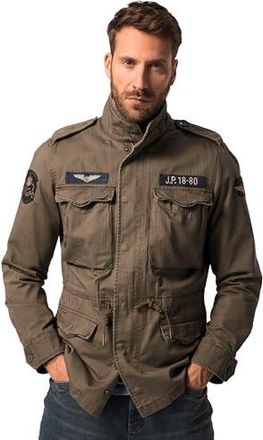 JP1880 Hommes Grandes Tailles L-8XL Veste de Treillis en Coton, écussons, Style Vintage - Jusquau 8 XL Vert Mousse 5XL 824338438-5XL