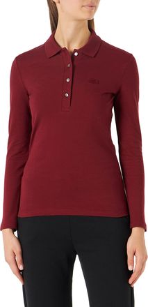Lacoste Damen Langarm Slim Fit Polo Cranberry 38