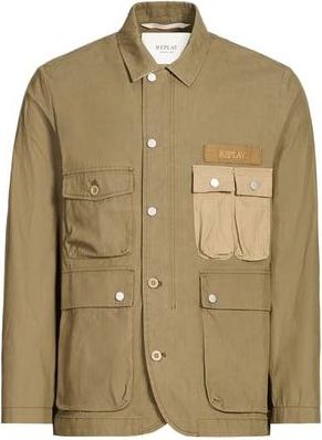 Replay Veste-chemise militaire en coton m&eacute;lang&eacute;