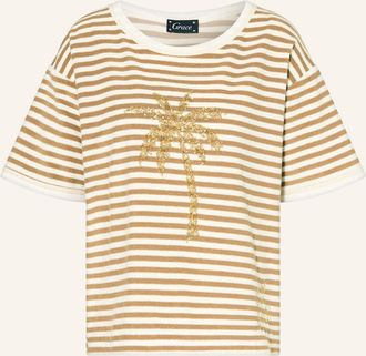 Grace Grace T-Shirt Aus Frottee Mit Pailletten braun
