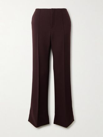 Chlo&eacute; Pantalon Droit En Laine &Agrave; Plis - Marron