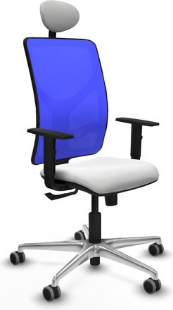 Piqueras y Crespo Verstellbarer Stuhl mit Rollen, 1D-Armlehnen, h&ouml;henverstellbare Lendenwirbelst&uuml;tze und festes Kopfteil, ausgestattet mit 3 Positionen und Schneidescha