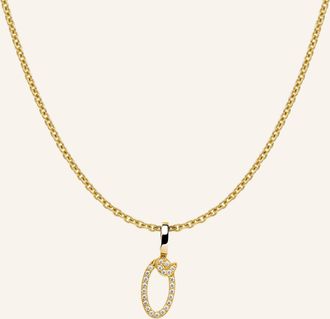Cada Cada Kette Tiny Diamond Letter O gold