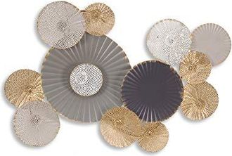 World Art Orientalisches Bild und Skulptur aus Metall, mehrfarbig, H53 x L75 x S7 cm