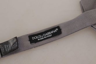 Dolce & Gabbana Mens Gray Silk Adjustable Neck Papillon Tie
