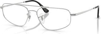 Ray-Ban Rb6550 Optics Silber Fassung Klar Glas Polarisiert 54-16