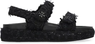 Tory Burch Womens Sports Sandals Kira Black Wool