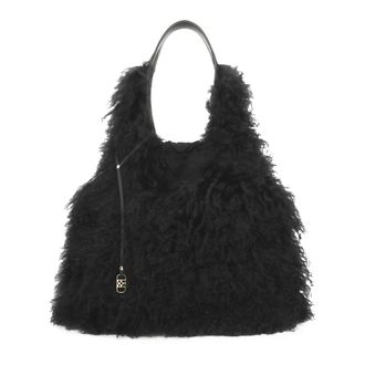 Kazar Sac bandouli&egrave;re en fausse fourrure douce - Femme - Sacs - Noir - Taille: ONE Size