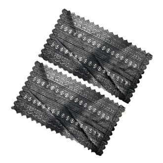 Valiclud 2 St&uuml;ck Franz&ouml;sische Spitzen Tischsets Hochzeit Tischdeko 25X40cm Schwarz Feine Haushaltsmatten f&uuml;r Party und Fest