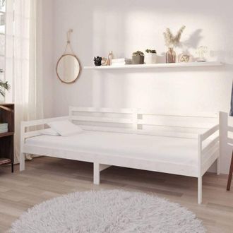 vidaXL Canapé-lit avec matelas 90x200 cm en bois de pin massif diverses couleurs Couleur : Blanc