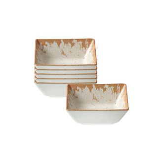 Ritzenhoff & Breker Rusty Grill-Geschirr Beilagenschalen 6er Set - 13 x 13 cm - Kleine Steinzeug Schalen im rustikalen Design - Sp&uuml;lmaschinenfest & mikrowellengeeignet - 