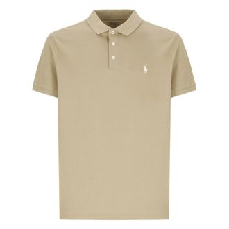 Ralph Lauren Baumwoll-Piqu&eacute;-Polohemd mit drei Kn&ouml;pfen - - Tops - Herren - Beige - M