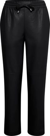 Oxmo Paulia Damen Jogg Pants Hose Stoffhose Regular Fit, Größe:L, Farbe:Black (194007)