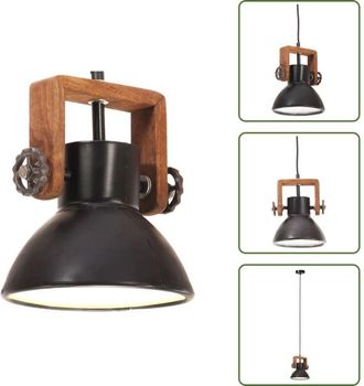 vidaXL Lampe suspendue industrielle 25 W Noir Rond 19 cm E27 - Lampe Suspendue - Lampes Suspendues - Lampe - Lampes