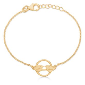 Frk. Lisberg Femme, Accessoires, Jaune, Taille: ONE Size Bracelet Lovebird Symbolique en Or