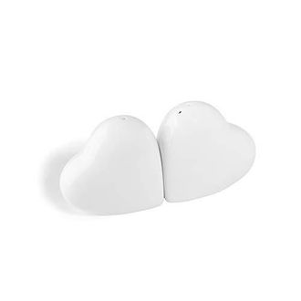 Holst Porzellan HM 001 Salz und Pfeffer Menage Herz, wei&szlig;, 6.5 x 3.5 x 6.5 cm 4 Einheiten