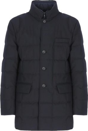 Fay Homme, Vestes, Bleu, Taille: XL Long Down Front Double Breasted Coat