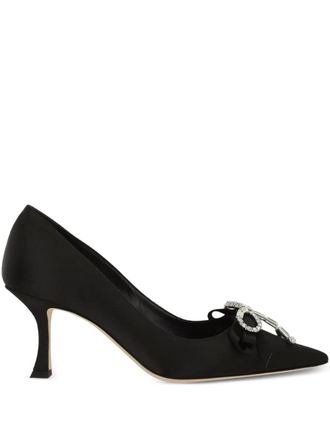 Jimmy Choo London escarpins Auria &agrave; noeud en cristal - Noir